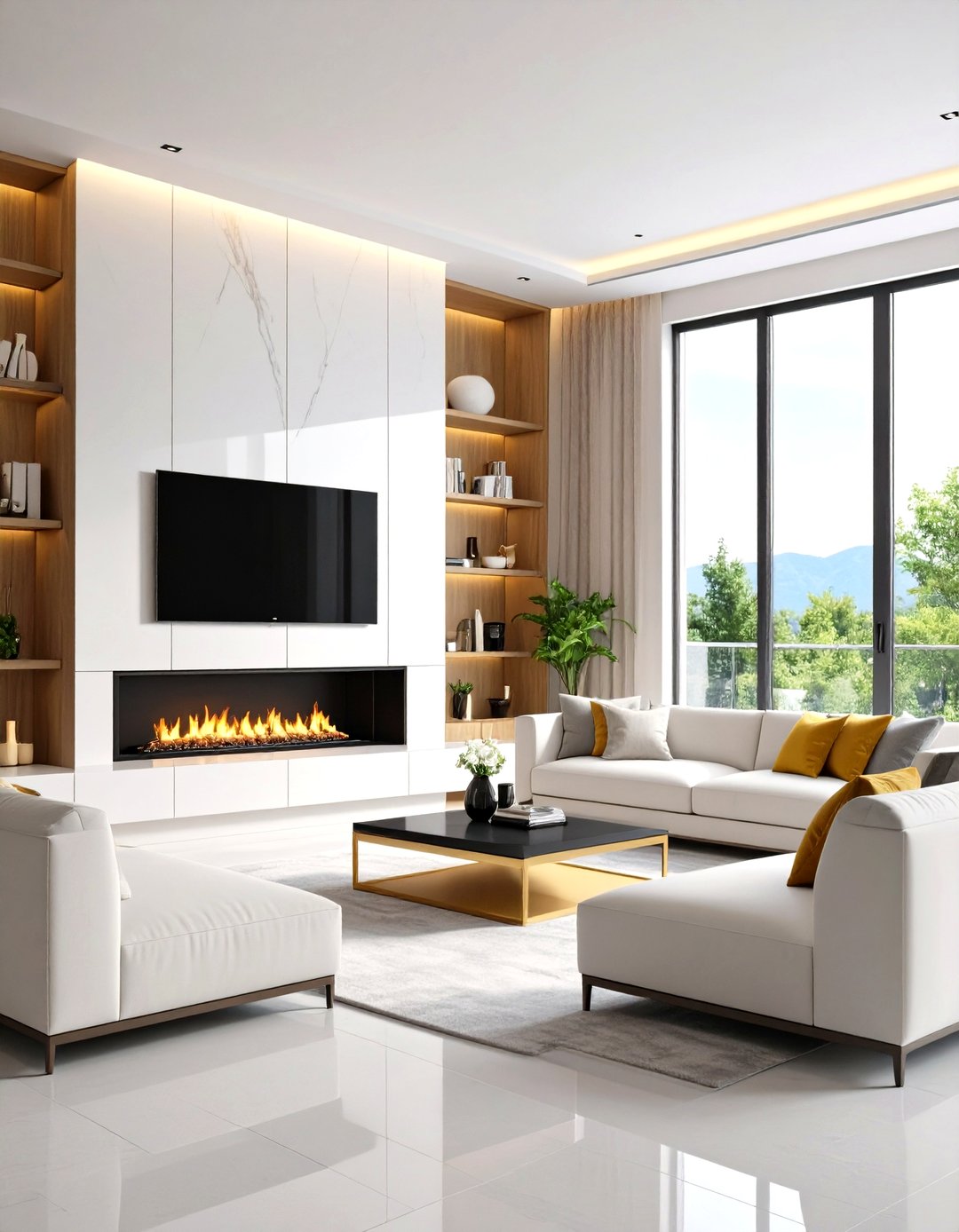 24 Linear Fireplace Ideas with Tv Above: Stylish Design - Too Much Time