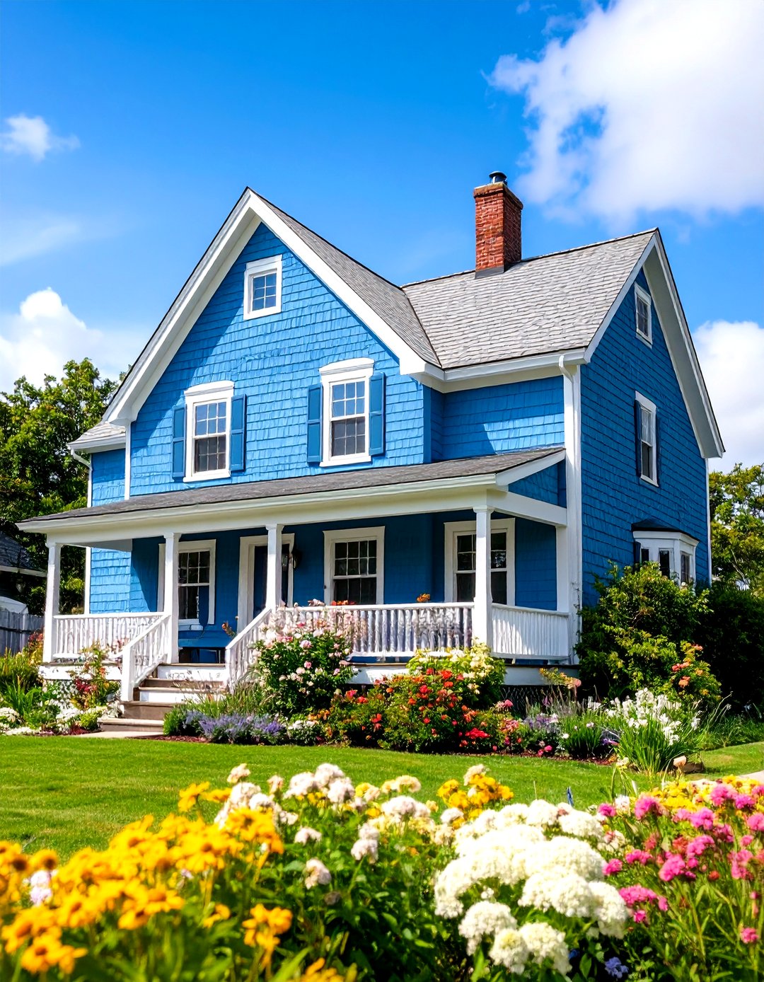 24 Blue House Siding with White Trim Ideas for Charm - Too Much Time