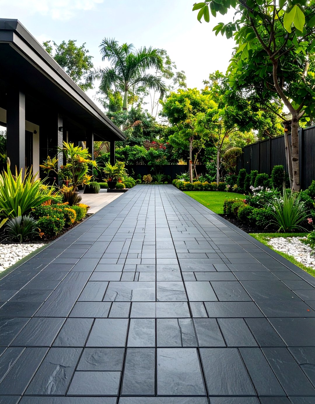 24 Black Brick Walkway Ideas to Elevate Curb Appeal - Too Much Time