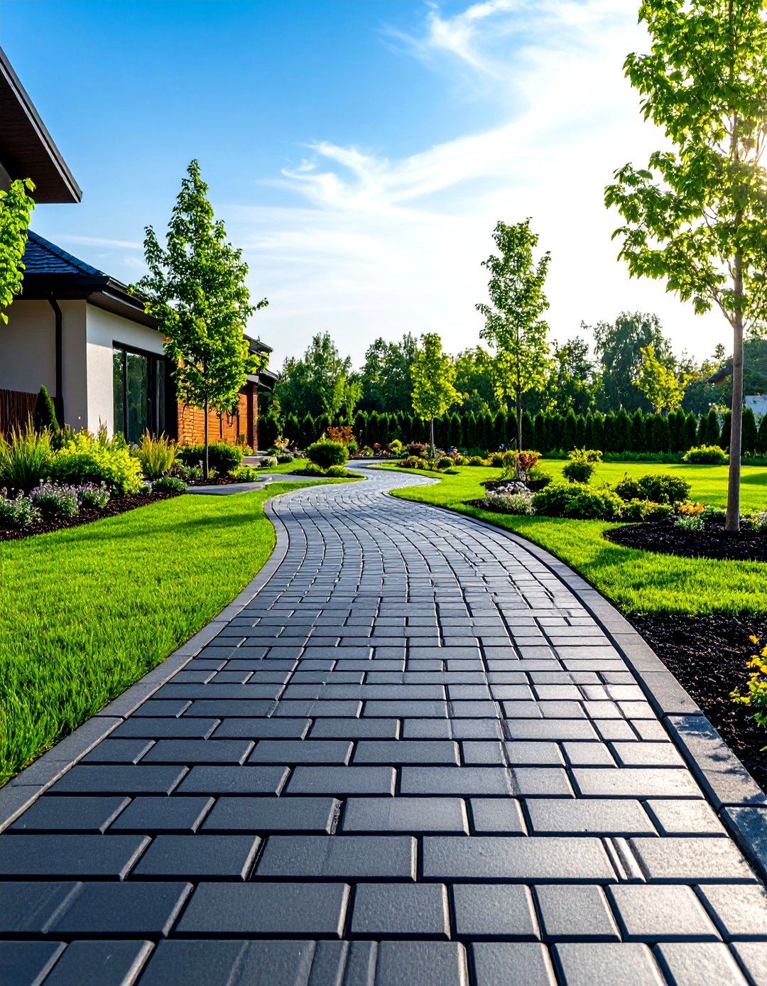 24 Black Brick Walkway Ideas to Elevate Curb Appeal - Too Much Time