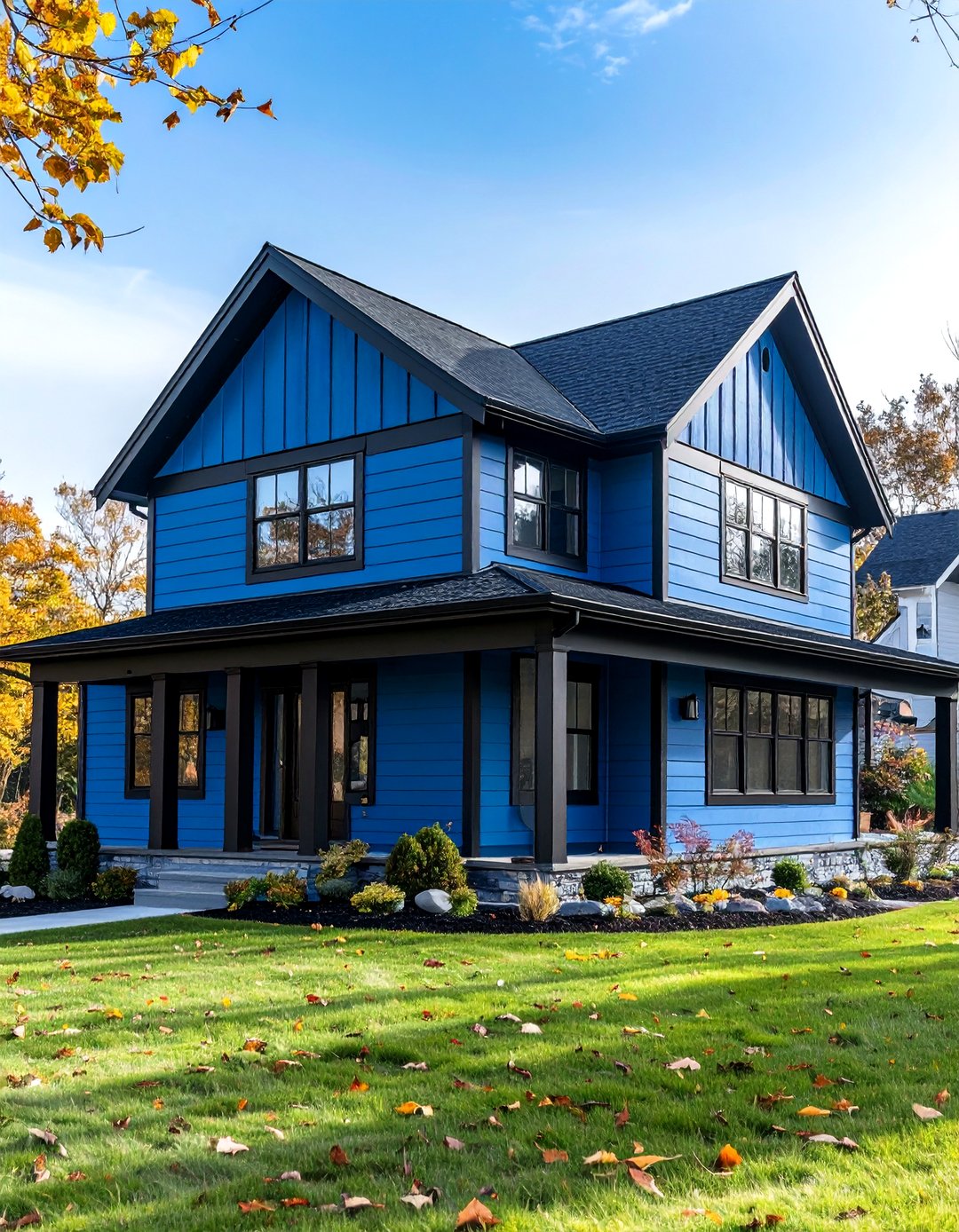 24 Dark Blue House with Black Trim Ideas for Appeal - Too Much Time