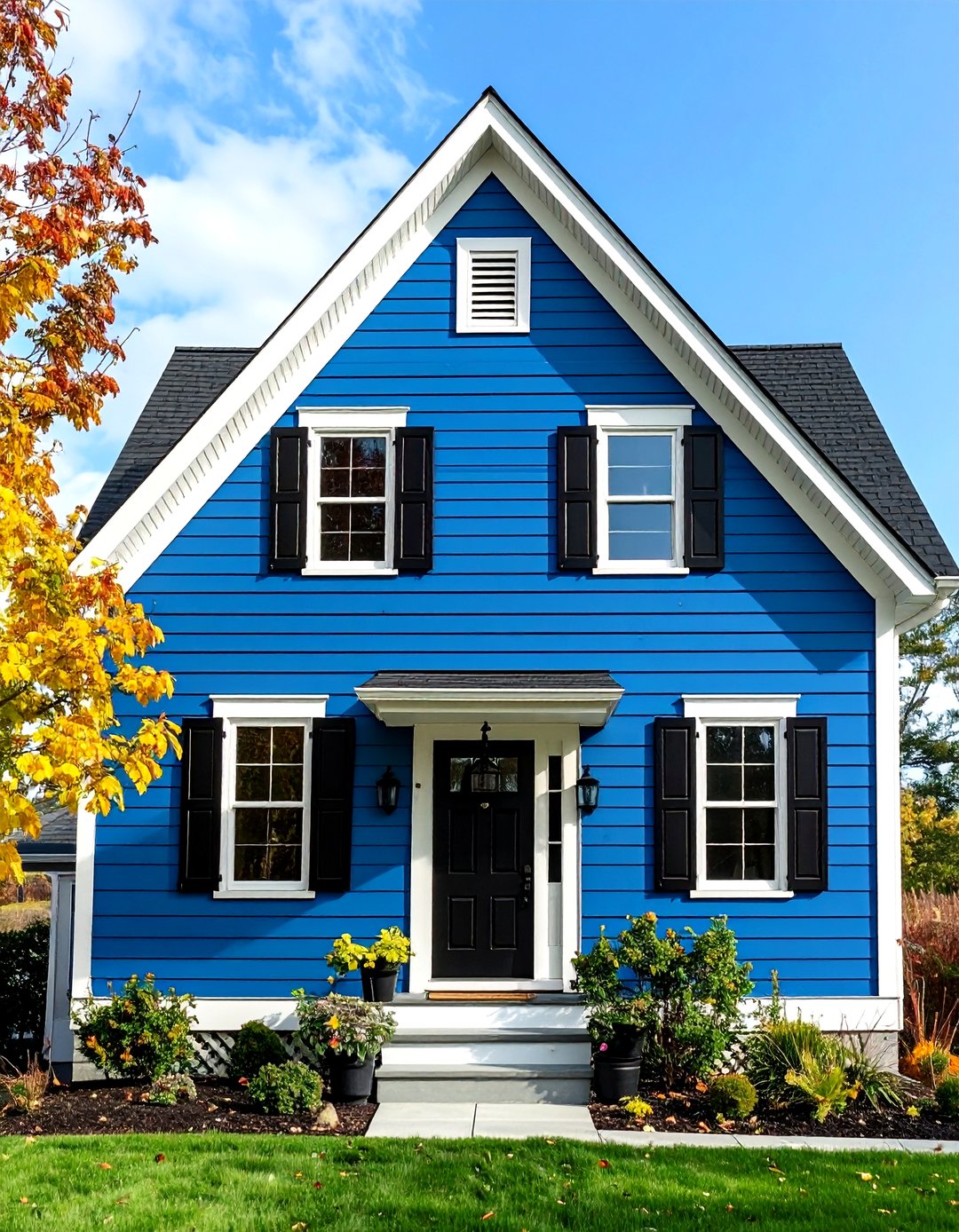 24 Dark Blue House with Black Trim Ideas for Appeal - Too Much Time