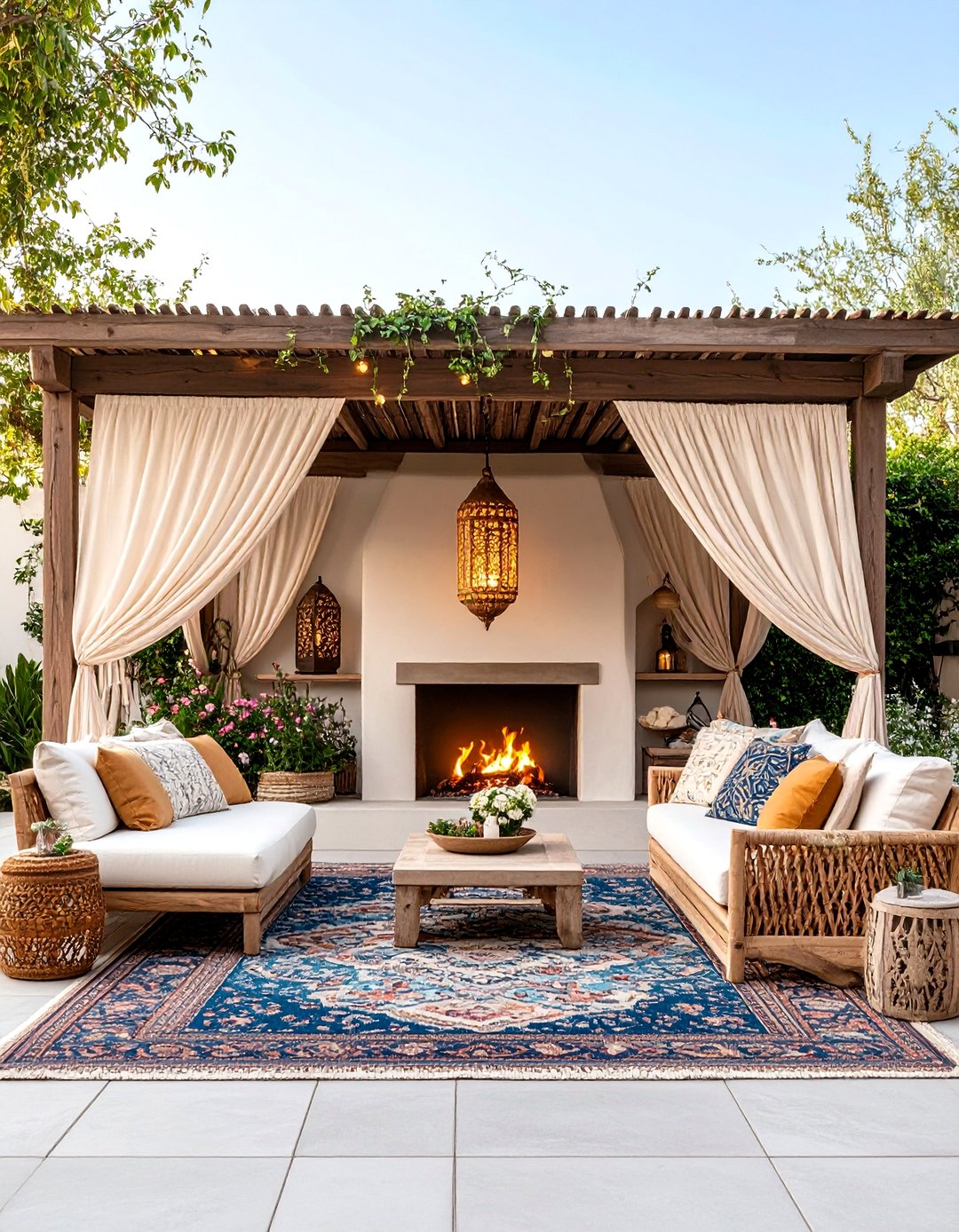 24 Backyard Pavilion with Fireplace for Outdoor Dining - Too Much Time
