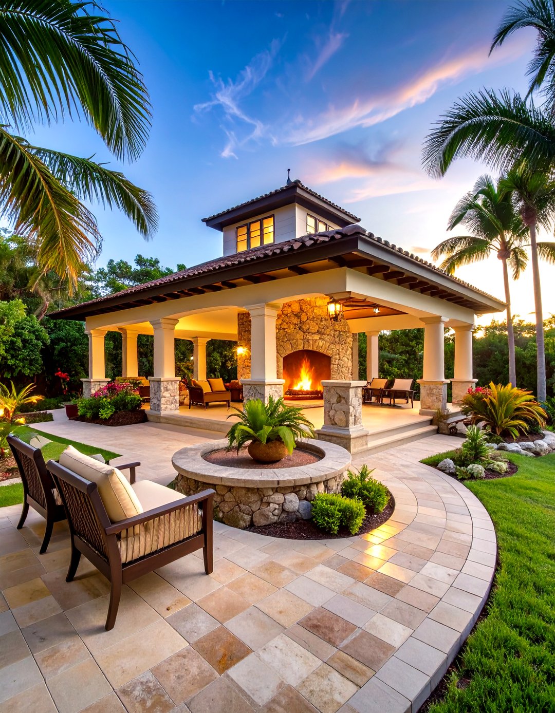 24 Backyard Pavilion with Fireplace for Outdoor Dining - Too Much Time