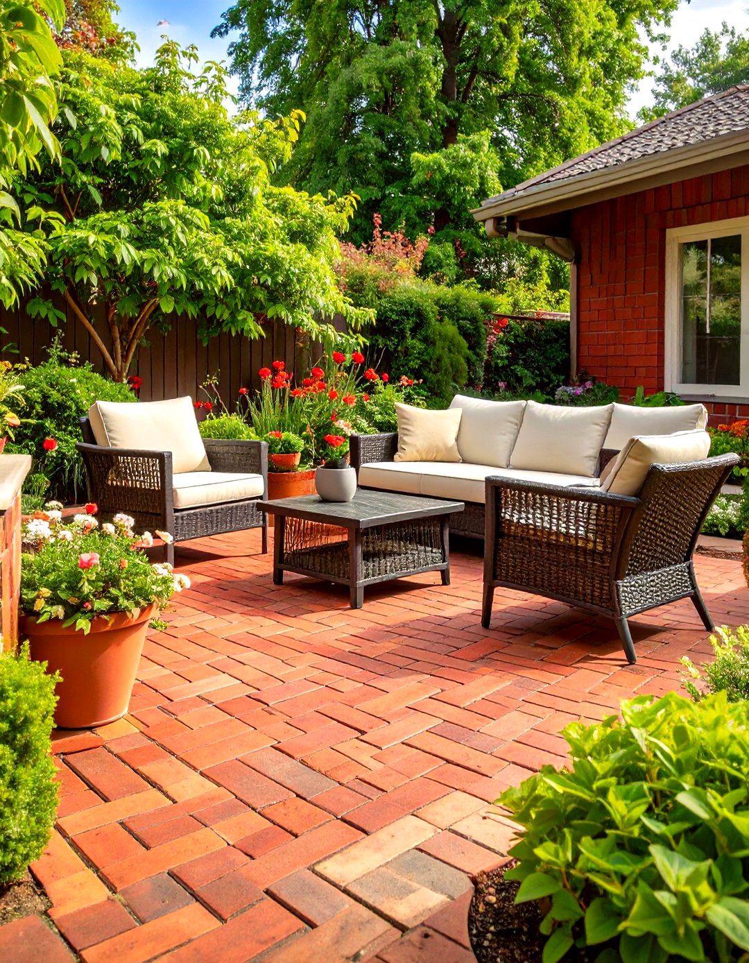 24 Red Paver Patio Ideas for Colorful Outdoor Living - Too Much Time
