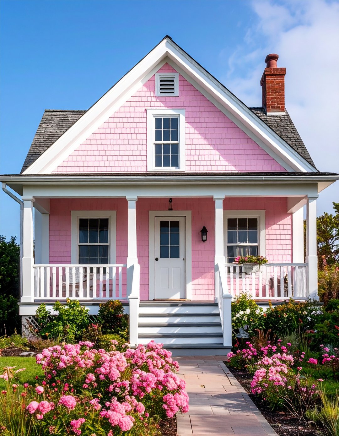 24 Pink House Exterior Ideas for a Vibrant Curb Appeal - Too Much Time