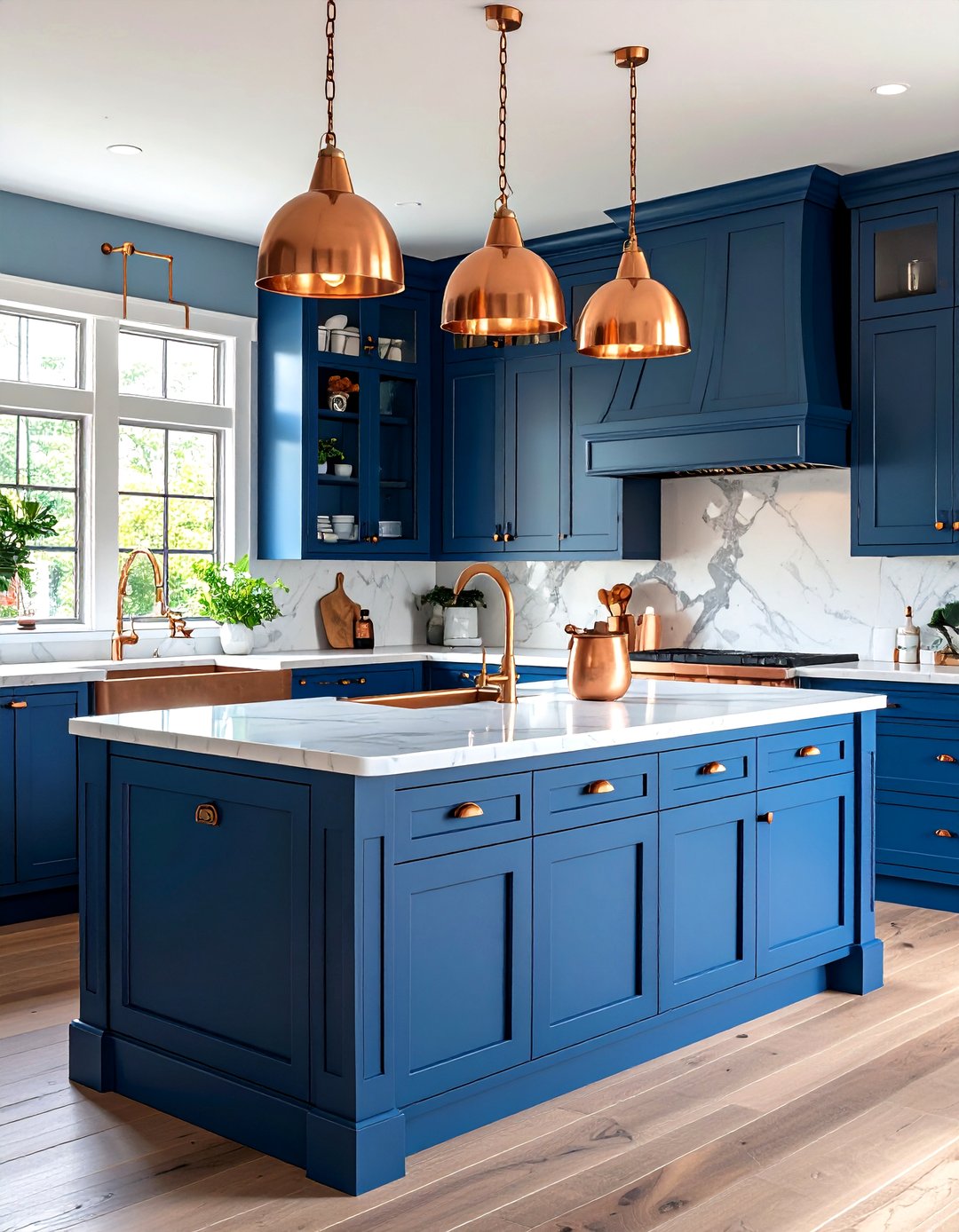24 Blue Farmhouse Kitchen Cabinets Ideas for Cozy Space - Too Much Time