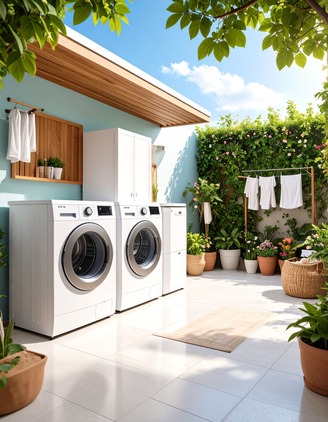 24 Outdoor Laundry Area Design Ideas for Easy Chores - Too Much Time