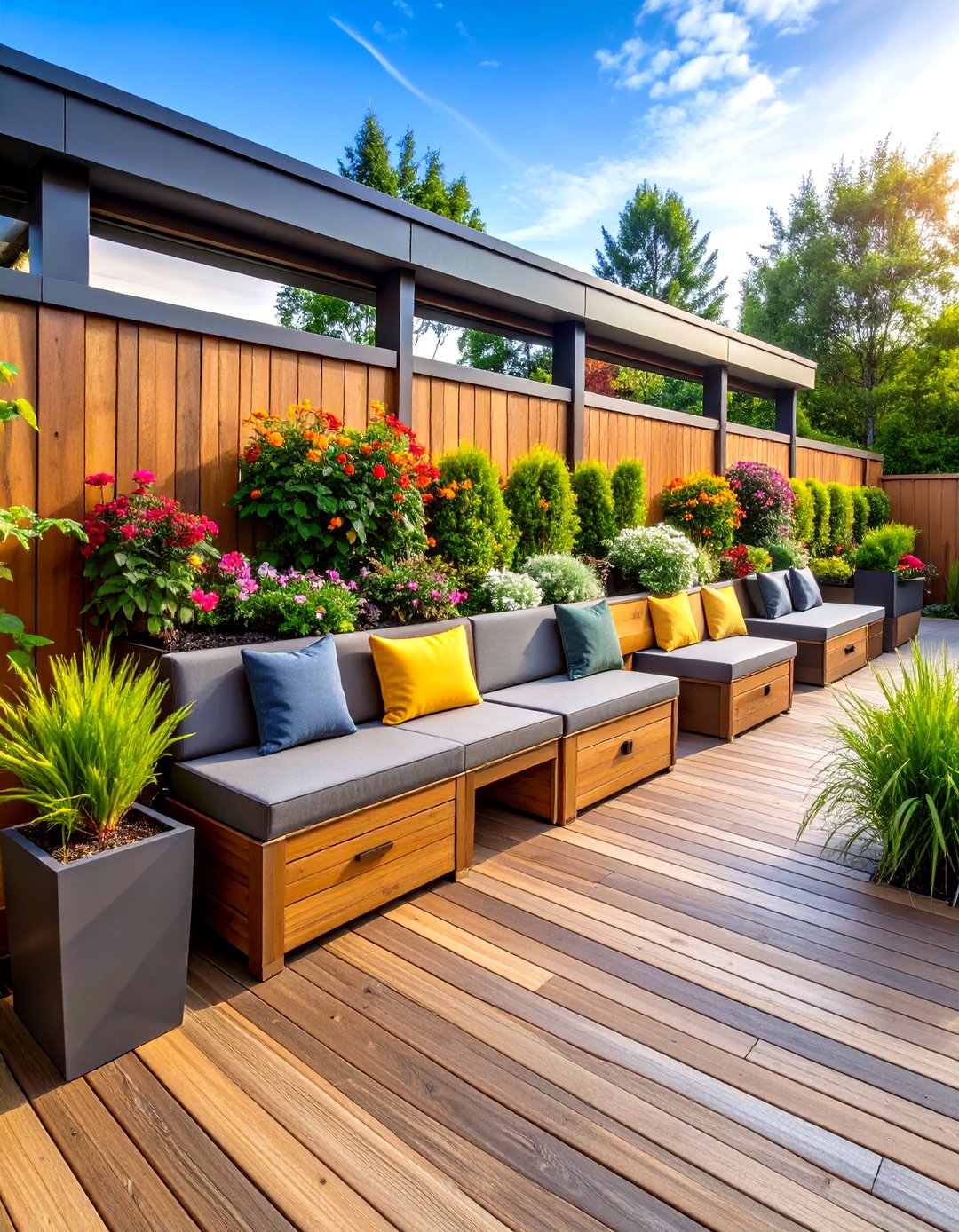 24 Deck with Privacy Wall for Private Outdoor Rooms - Too Much Time