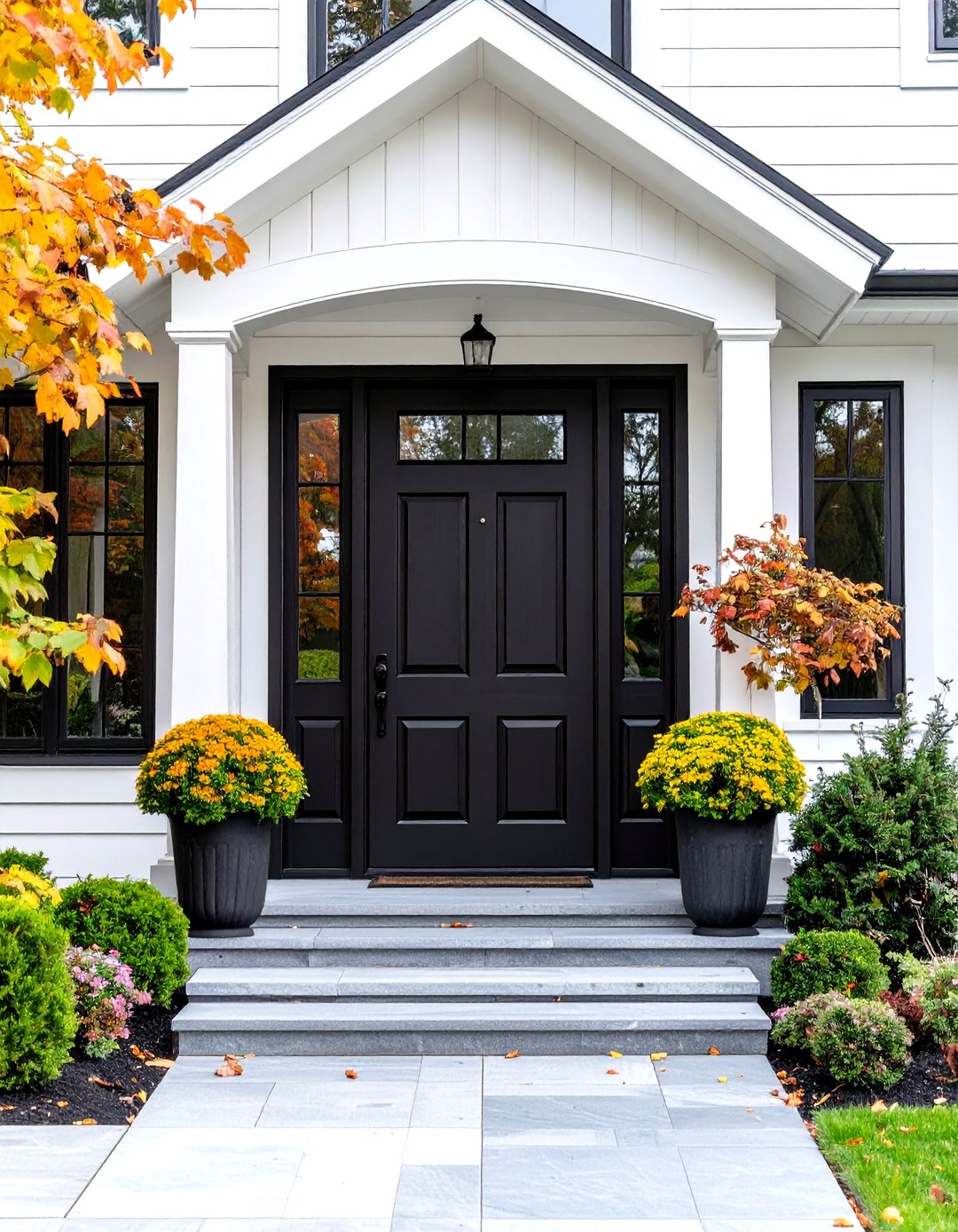 24 White House Ideas with Black Doors for a Bold Look - Too Much Time