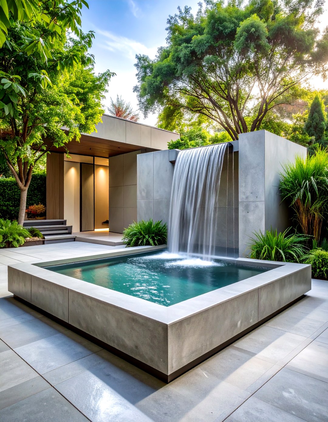 24 Concrete Garden Ideas for Lush Greenery and Water Features - Too ...