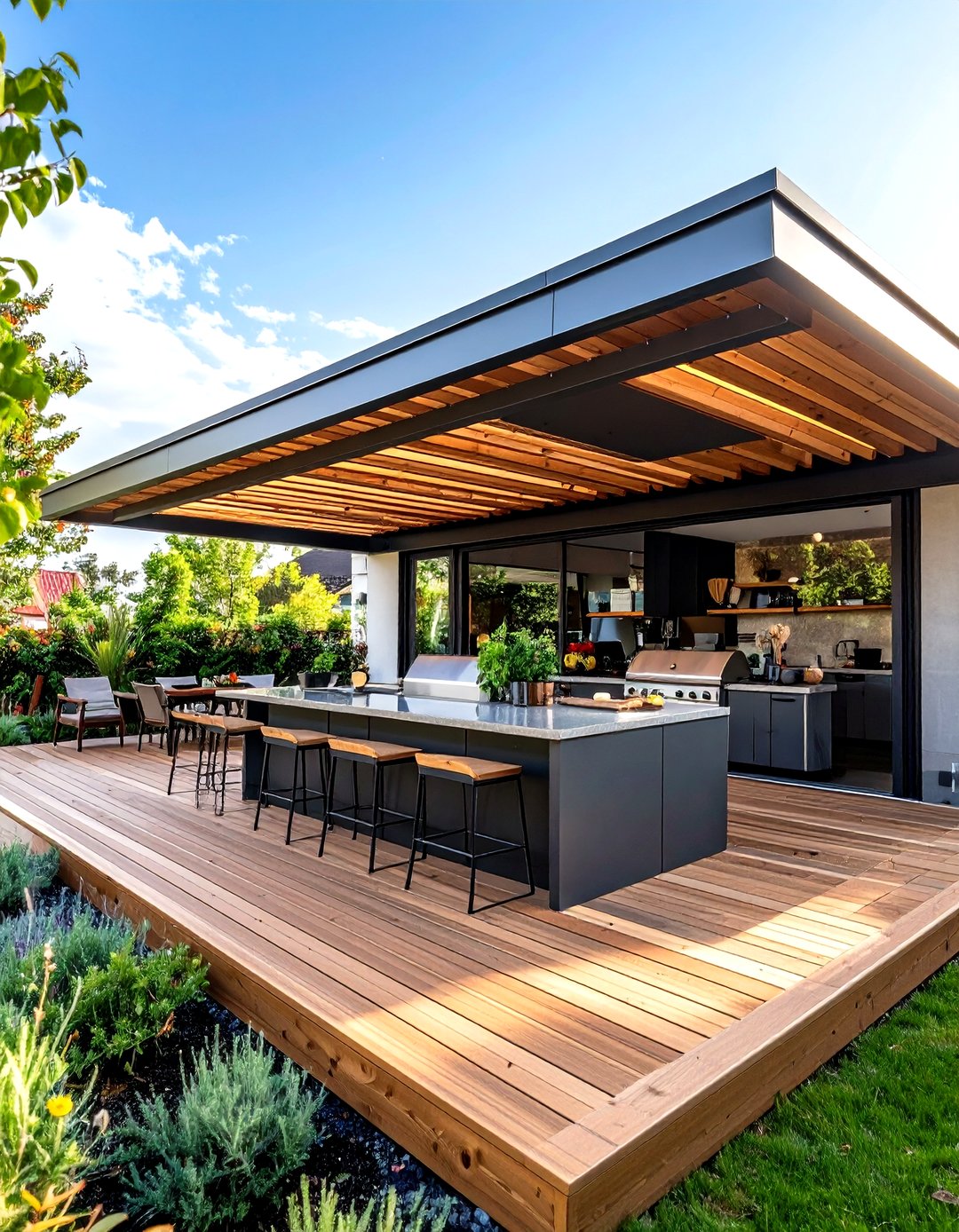 24 Outdoor Kitchen Roof Ideas That Elevate Your Space - Too Much Time