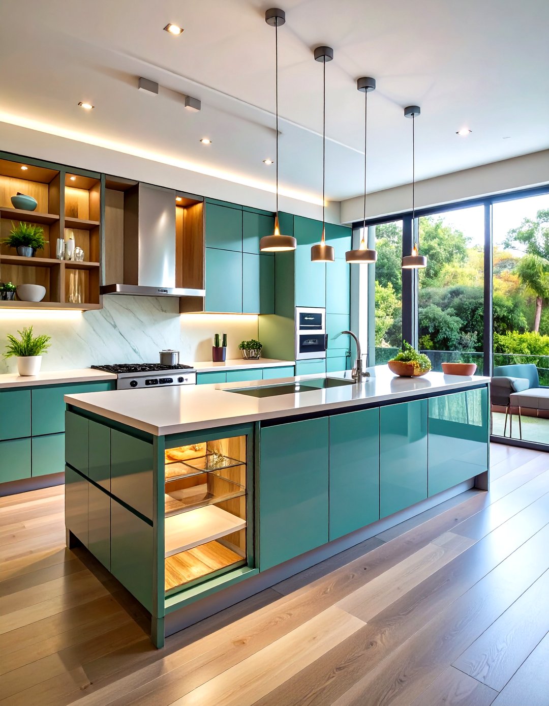24 Modern Style Glass Kitchen Cabinets As a Focal Point - Too Much Time