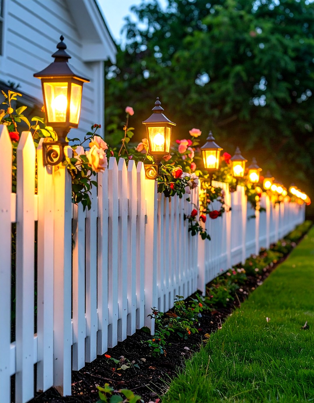 24 Fence Lighting Ideas for Better Night Visibility - Too Much Time