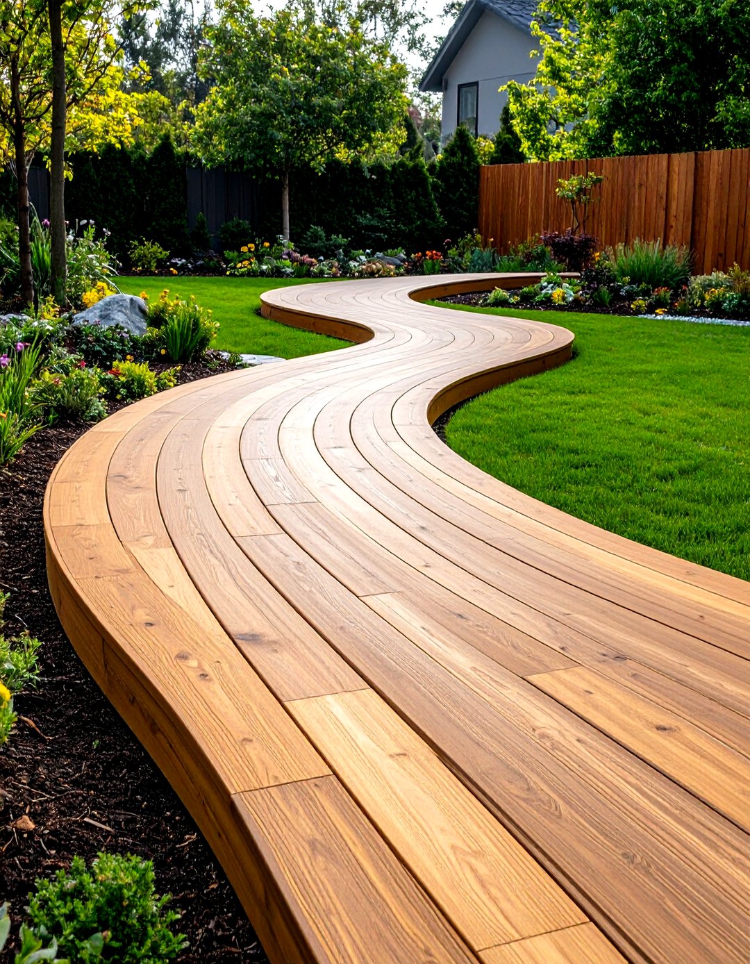 24 Wooden Walkway Ideas to Guide Garden Paths Well - Too Much Time