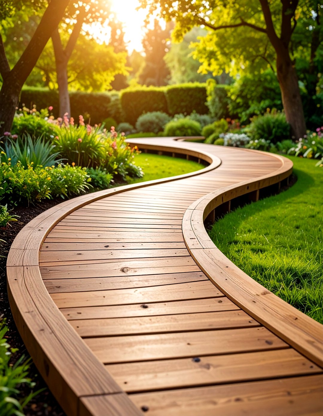24 Wooden Walkway Ideas to Guide Garden Paths Well - Too Much Time