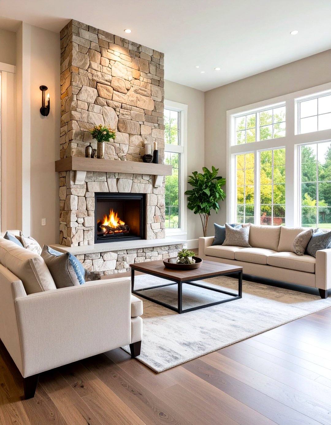 24 3 Sided Fireplace Ideas for Stylish Cozy Focal Point - Too Much Time