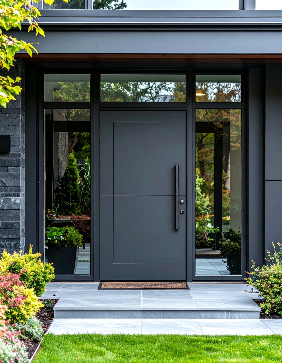 24 Dark Gray Front Door Ideas for Exteriors and Updates - Too Much Time