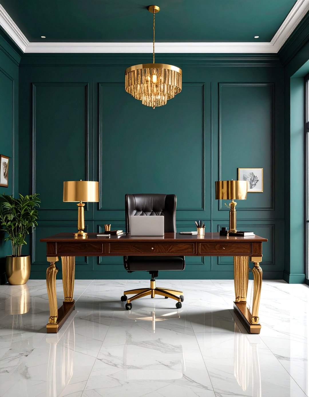 24 Dark Green Home Office Ideas for Calm Focus At Home. - Too Much Time