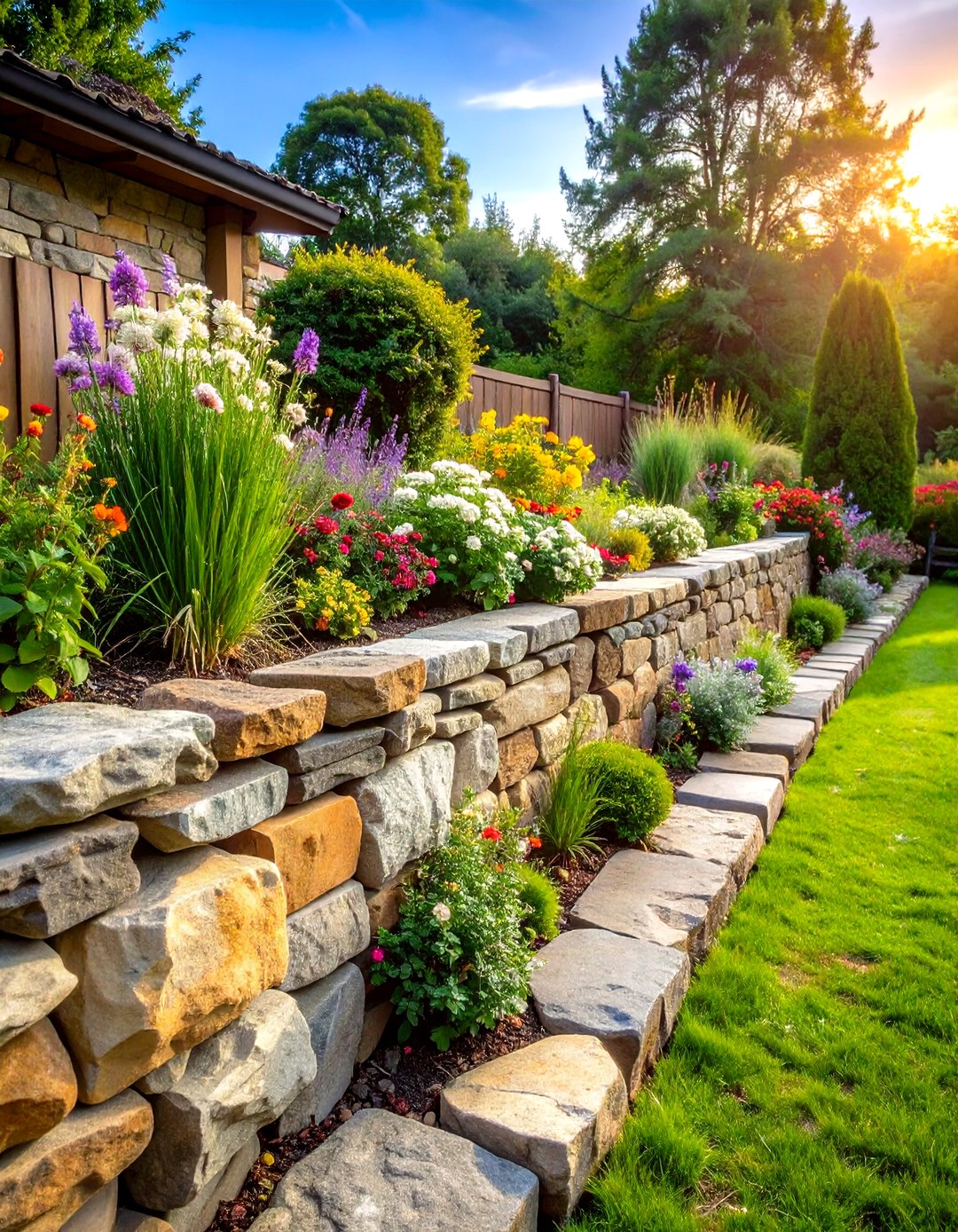 24 Natural Rock Retaining Wall Ideas to Boost Outdoors - Too Much Time