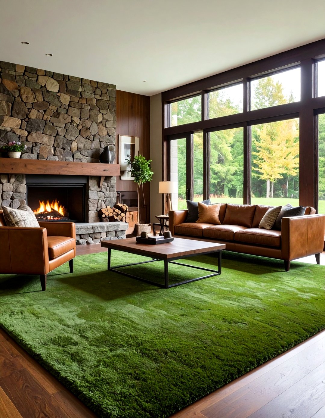 24 Green Carpet Living Room Ideas with Cozy Textures - Too Much Time