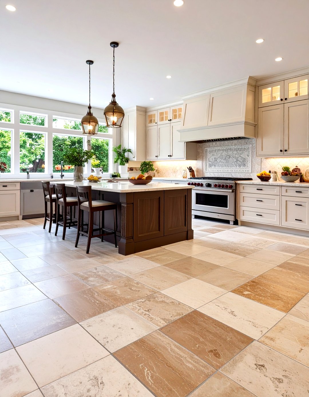 24 Travertine Floor Kitchen Ideas for a Warmer Kitchen - Too Much Time