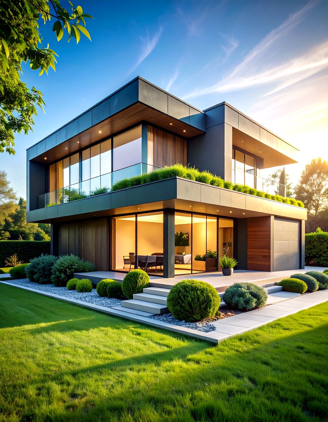 24 Houses with Green Roofs Ideas to Boost Curb Appeal - Too Much Time