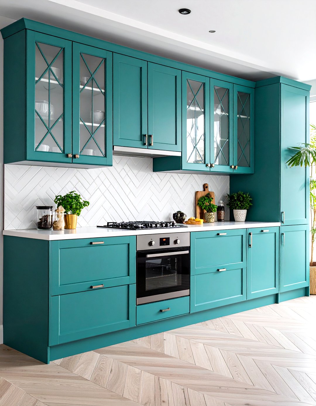 24 Modern Style Glass Kitchen Cabinets As a Focal Point - Too Much Time