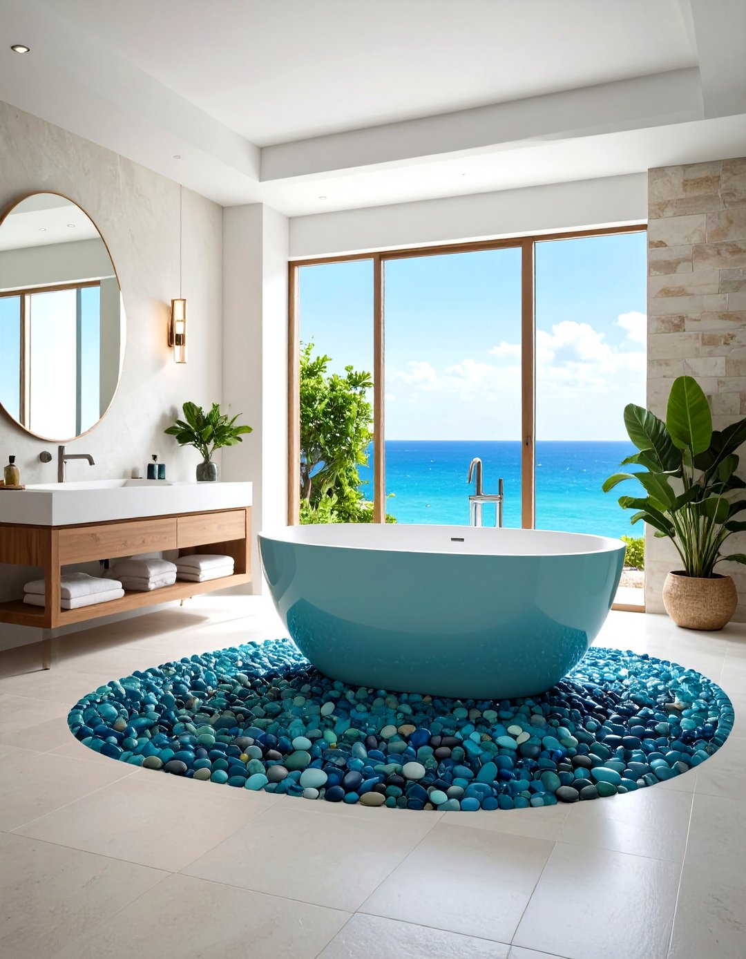 24 Pebble Tile Bathroom Ideas for Cozy Modern Baths - Too Much Time