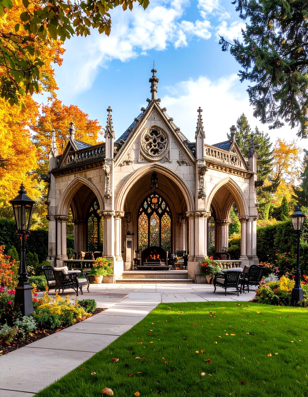 24 Backyard Pavilion with Fireplace for Outdoor Dining - Too Much Time