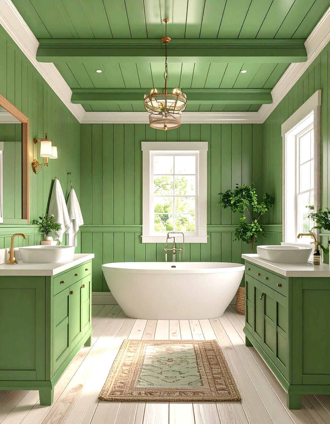 24 Green Ceiling Ideas to Brighten Kitchens and Baths - Too Much Time