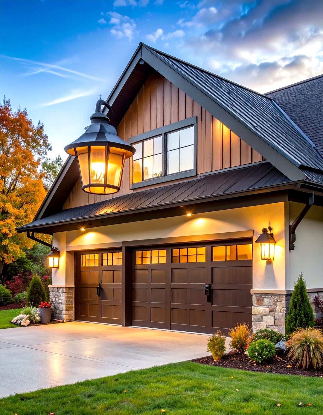 24 Exterior Garage Lighting Ideas: Bright Accents Today - Too Much Time