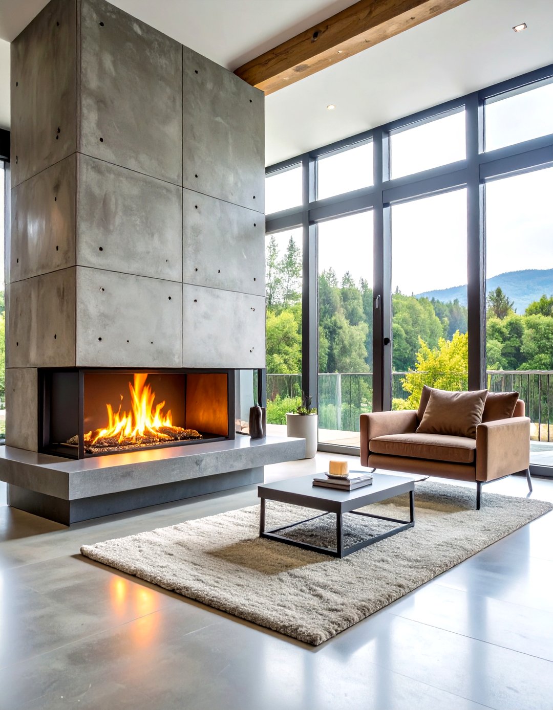 24 Concrete Fireplace Ideas to Elevate Cozy Rooms Today - Too Much Time