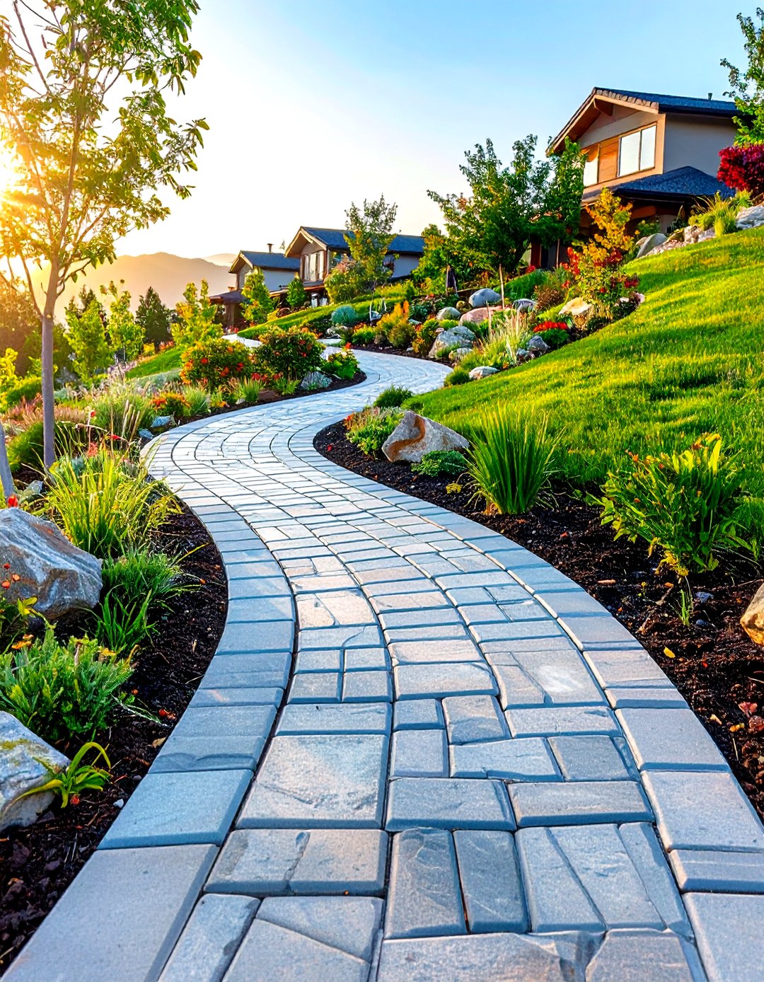 24 Sloped Walkway Ideas for Outdoor Paths and Steps - Too Much Time