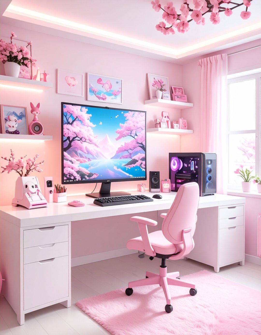 24 Pink Gaming Setup Ideas for a Sleek Workspace Setup - Too Much Time
