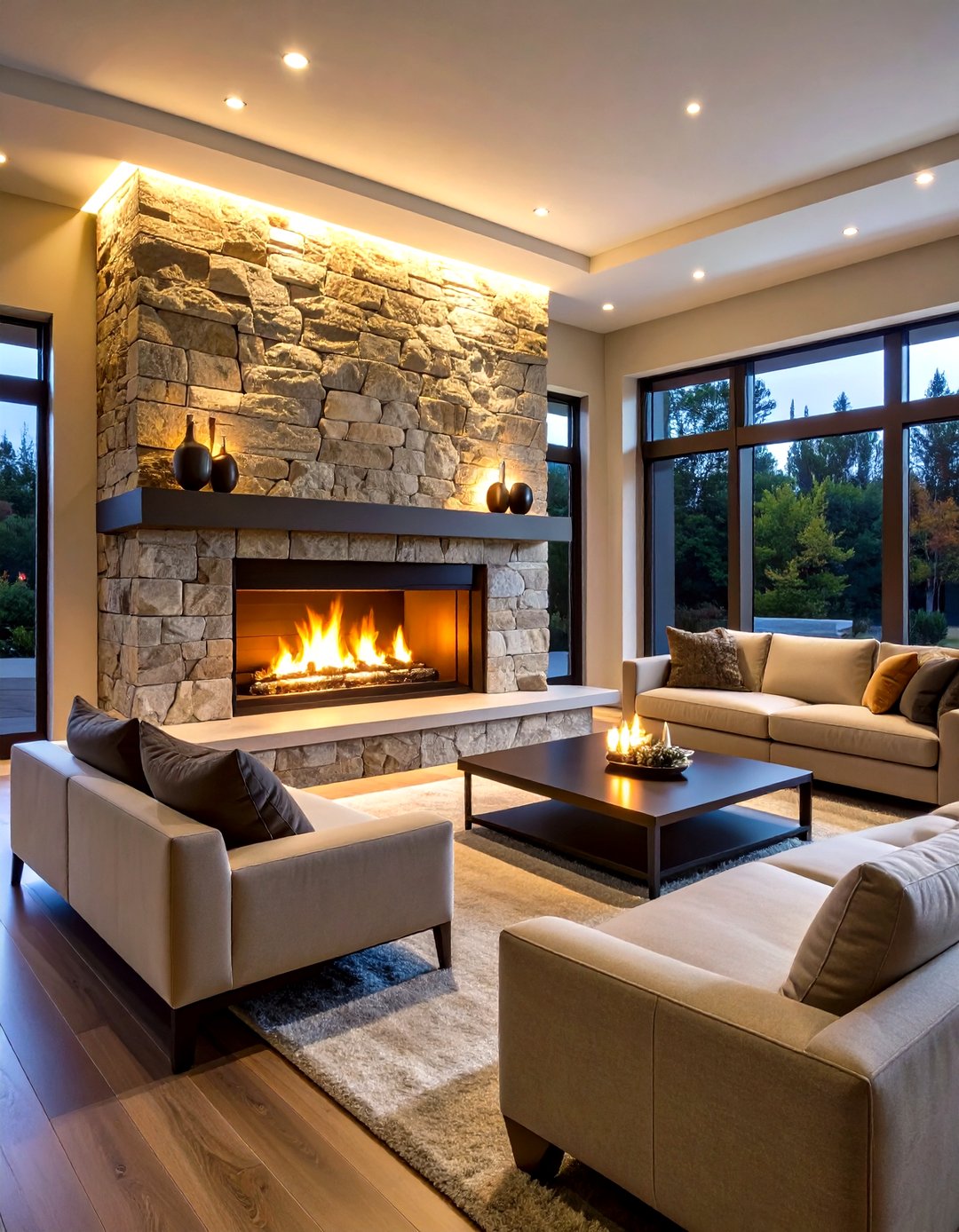 24 Fireplace Lighting Ideas for Warm, Layered Glow - Too Much Time