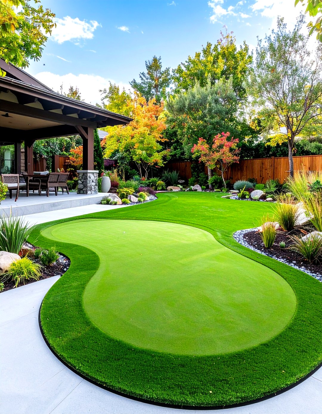 24 Backyard Putting Green Ideas for Home Practice Areas - Too Much Time