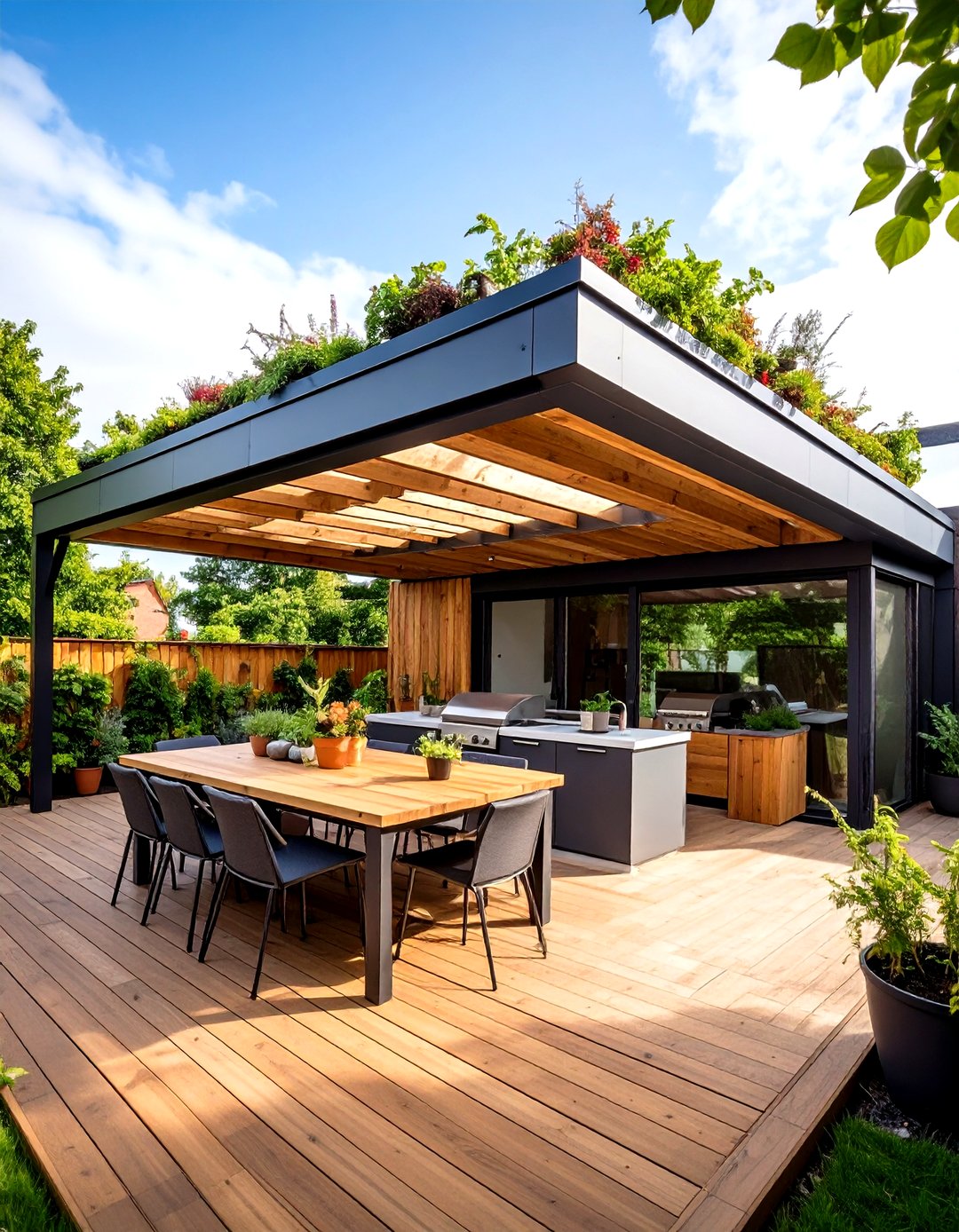 24 Outdoor Kitchen Roof Ideas That Elevate Your Space - Too Much Time