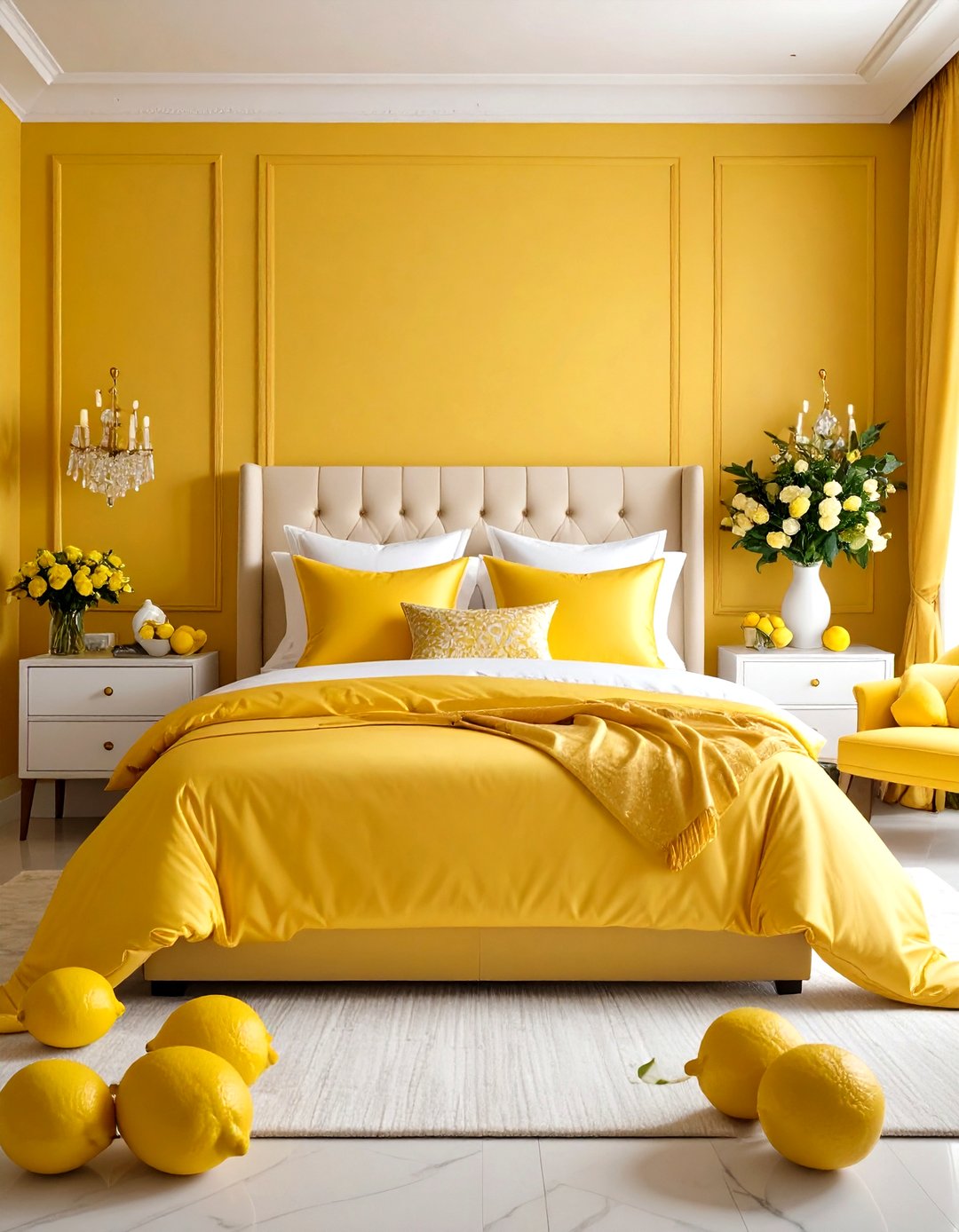24 Lemon Bedroom Ideas for Sunny, Fresh Vibes At Home - Too Much Time