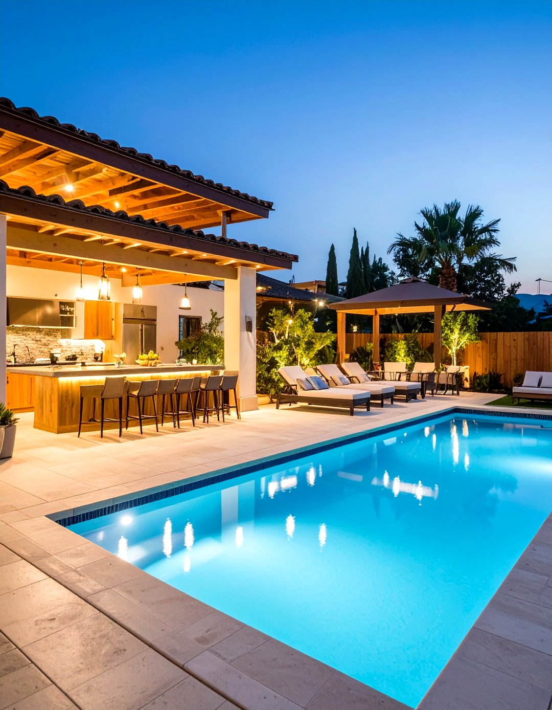 24 Rectangle Pool with Hot Tub: Chic Outdoor Escape - Too Much Time
