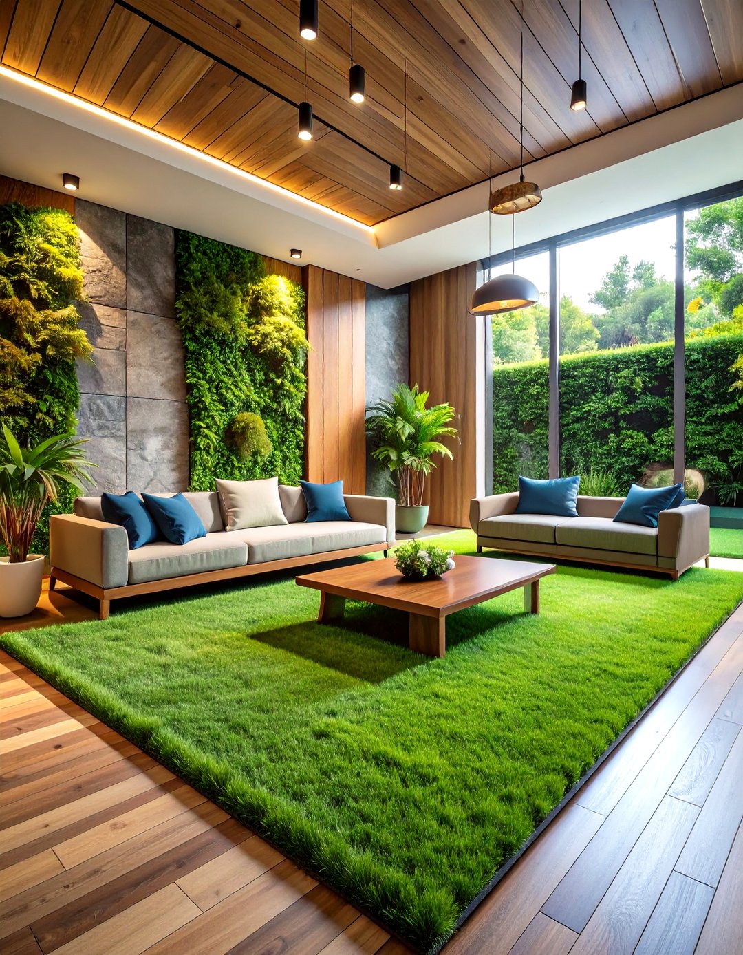 24 Artificial Grass Wall Design Ideas for Interiors - Too Much Time