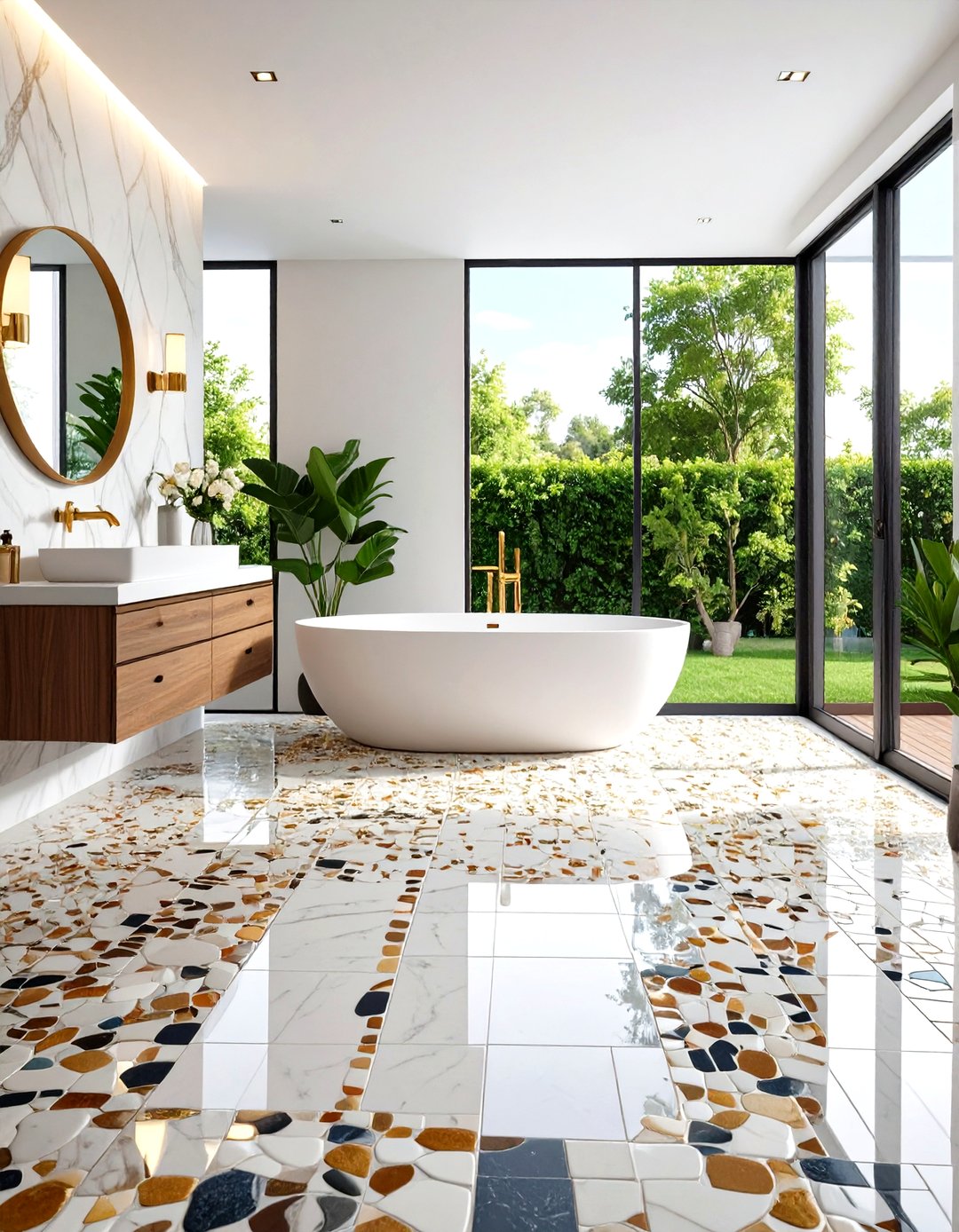 24 Bathroom Mosaic Floor Tile Ideas: Patterns Today - Too Much Time