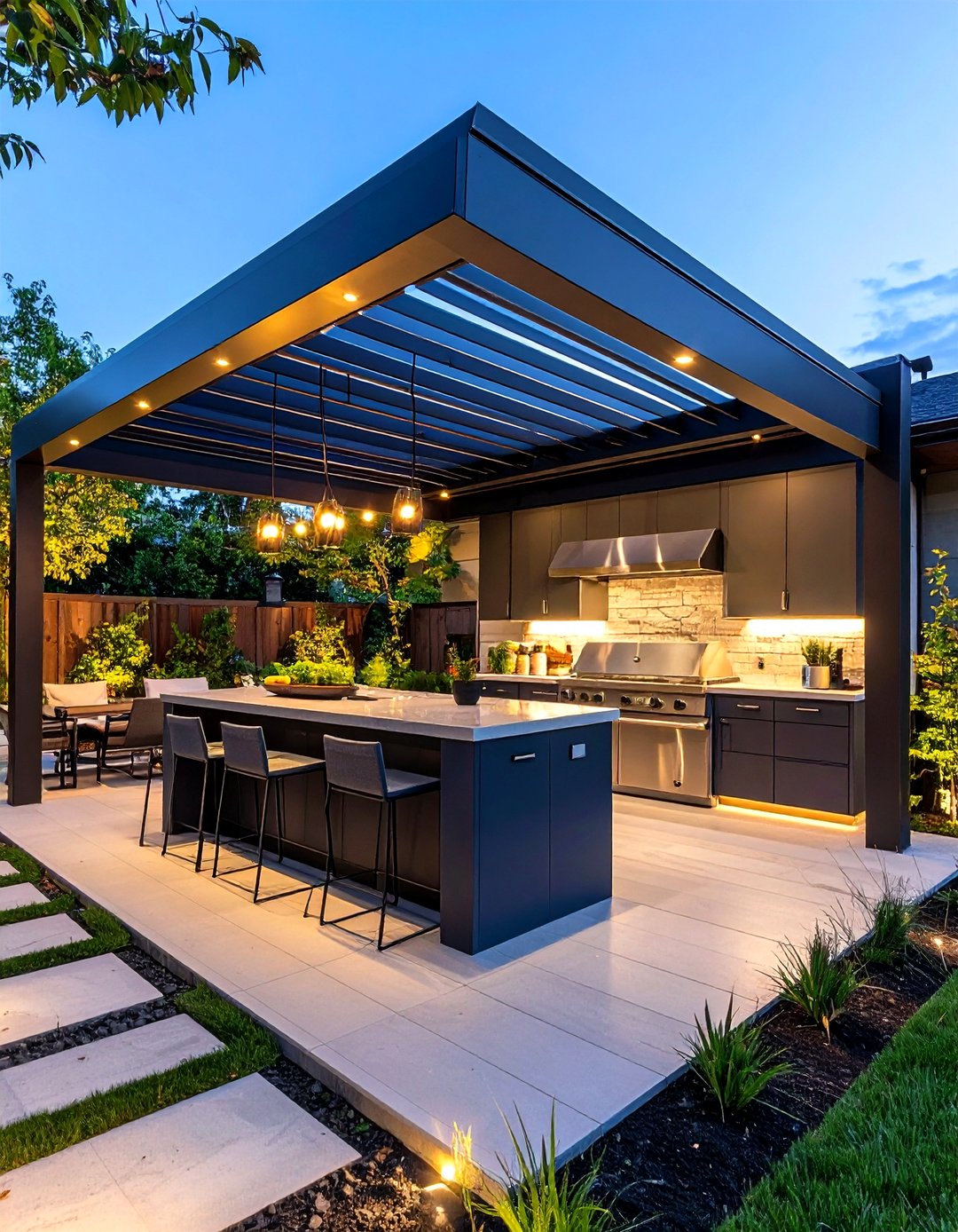 24 Outdoor Kitchen Roof Ideas That Elevate Your Space - Too Much Time