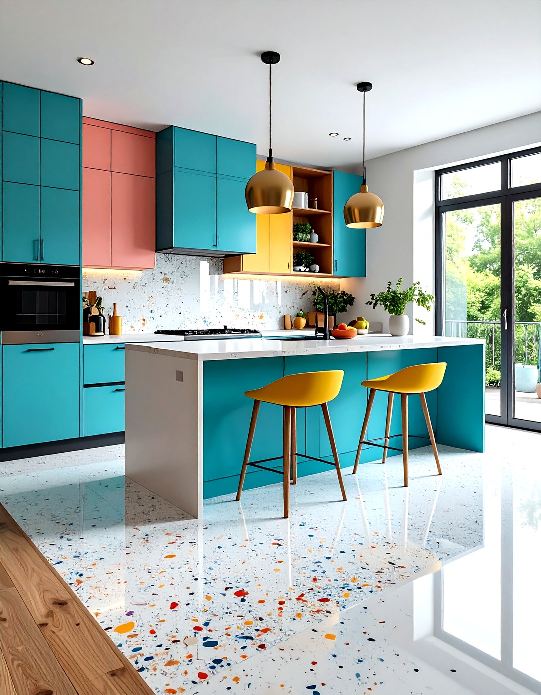 24 Terrazzo Kitchen Floor Ideas - Stylish Yet Durable - Too Much Time