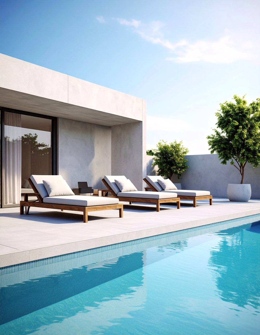 24 Concrete Pool Deck Ideas to Upgrade Outdoor Spaces - Too Much Time