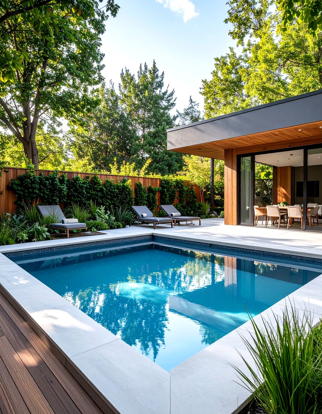 24 Rectangle Pool with Hot Tub: Chic Outdoor Escape - Too Much Time
