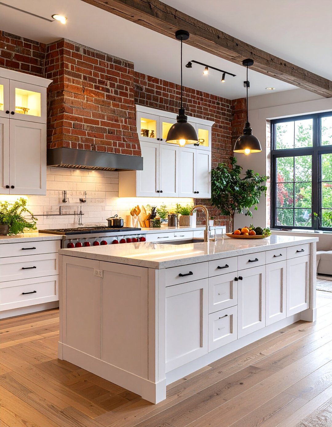 24 Red Brick Kitchen Ideas for Warm, Inviting Spaces - Too Much Time