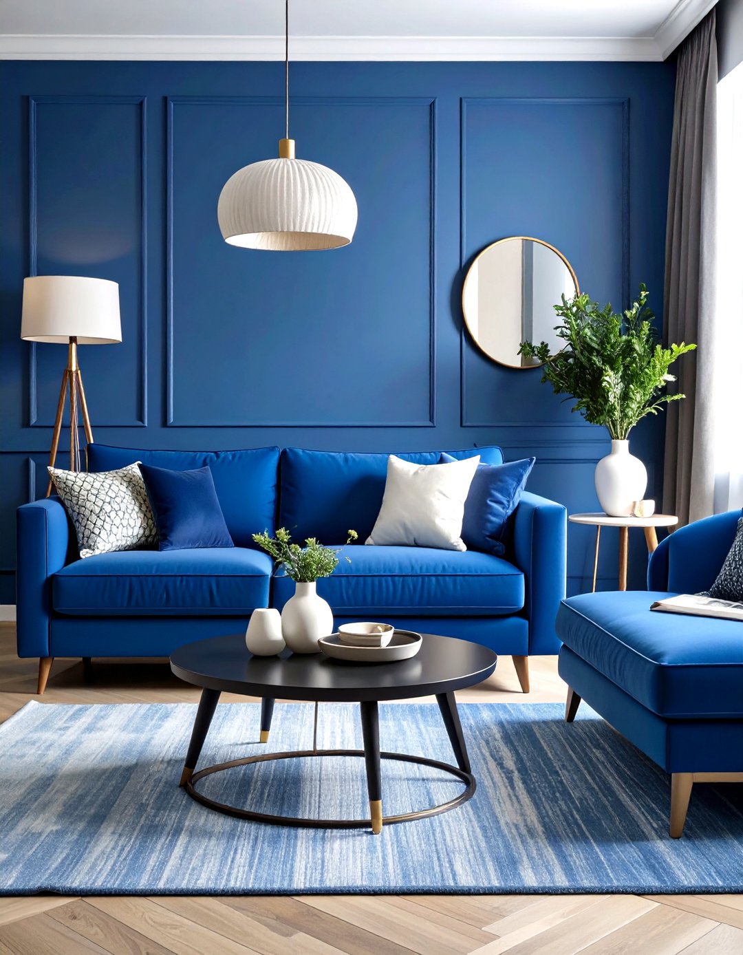 24 Black and Blue Living Room Ideas with Chic Look - Too Much Time