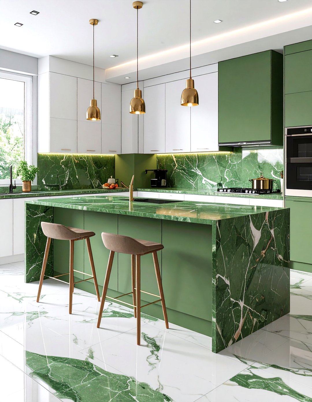 24 Kitchen with Green Countertops Ideas for Chic Design - Too Much Time