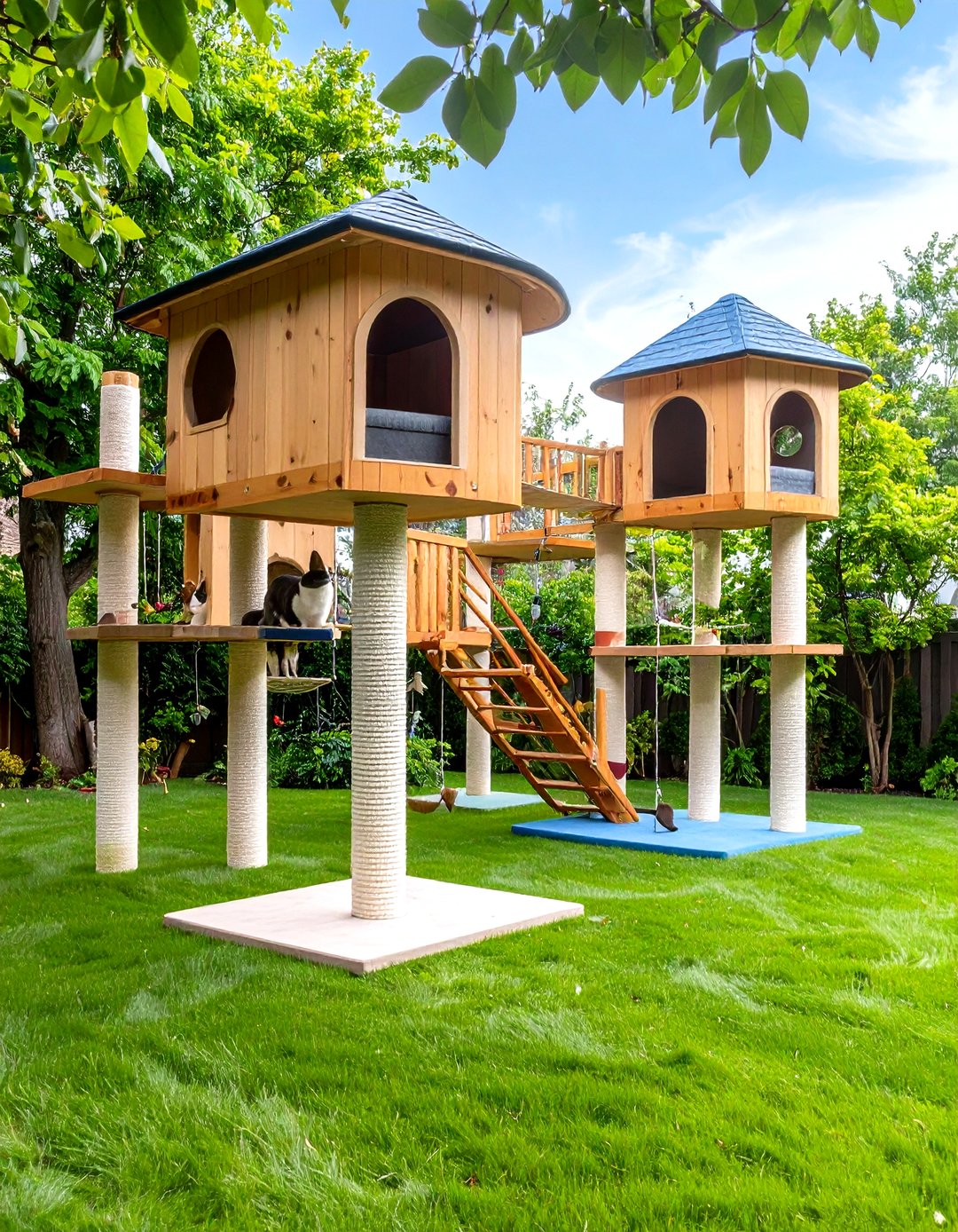 24 Outdoor Cat Tree Ideas for Climbing Fun and Naps - Too Much Time